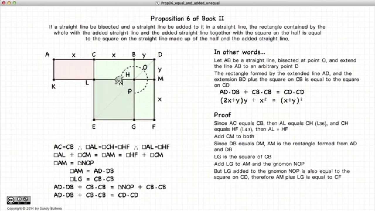 Euclid's Elements Book 2 - Proposition 6 - YouTube
