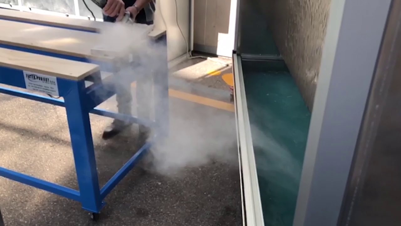 Water Wall Dust Extractor in Slow Motion - YouTube