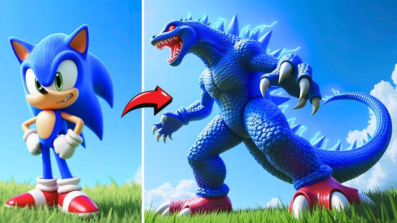 Sonic the Hedgehog Characters as GODZILLA! (2025 Animation) 🦖⚡️ - YouTube