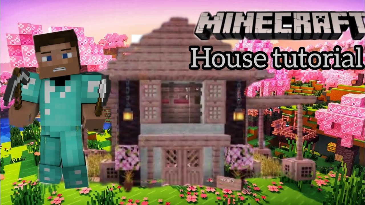 house tutorial in cherry blossom biome🌸#gameswithabhimanyu #minecraft ...