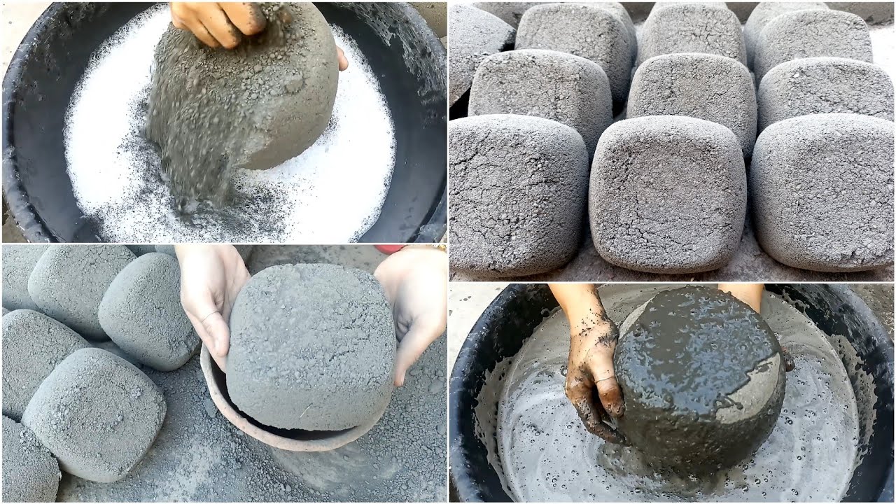 Asmr: Dusty Charcoal Crumbling Dry Floor Clay Pot & Water Whole Dip ...