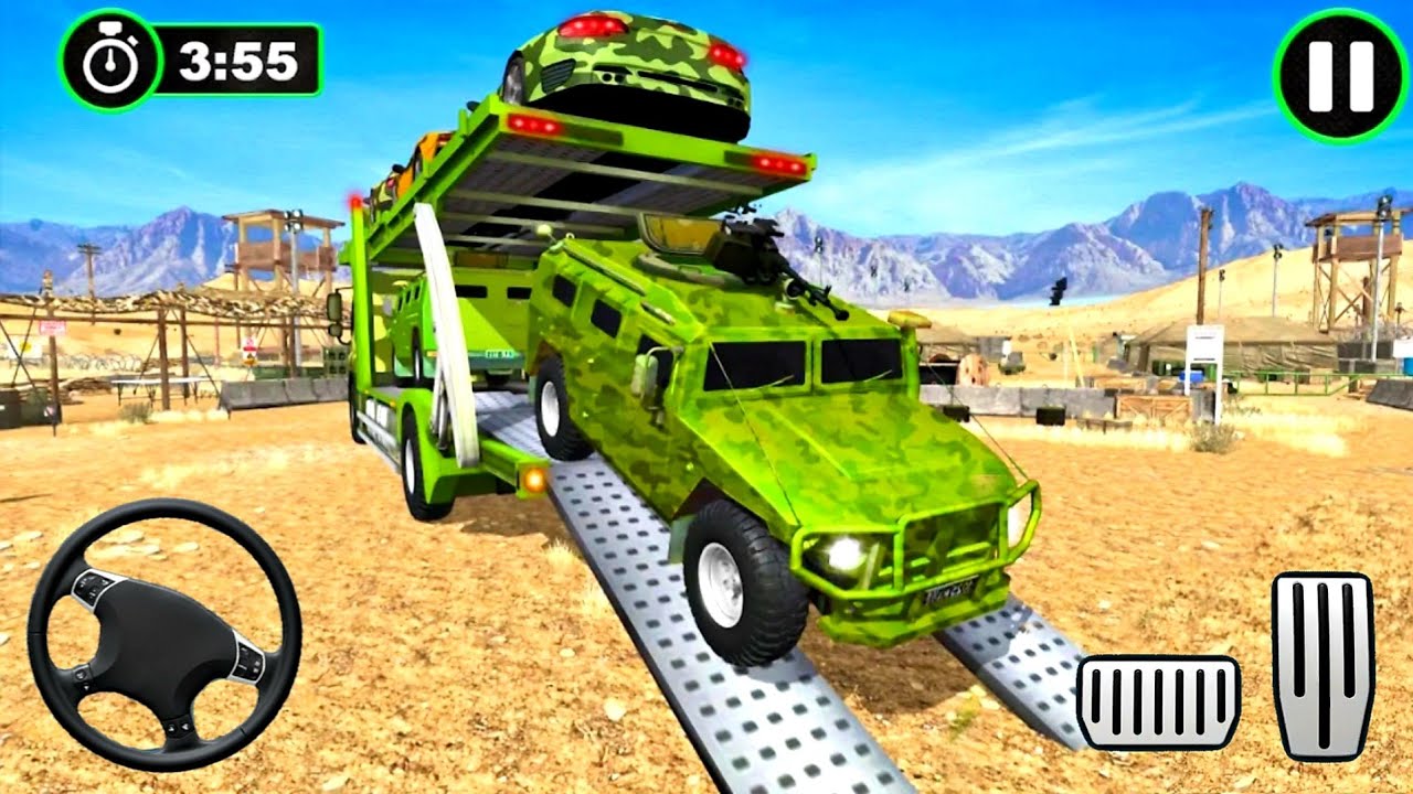 Transporting Army Vehicles in Trailer Truck - Android Gameplay - YouTube