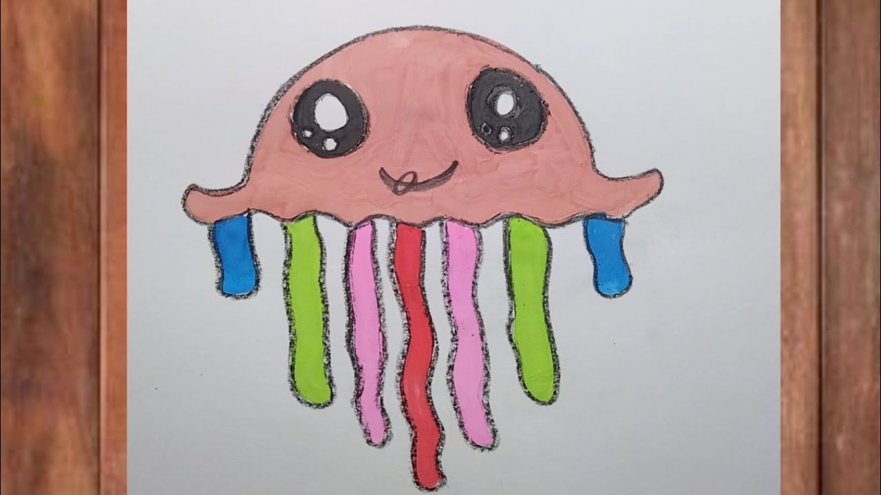 Jelly fish Drawing For Kids l Drawing Fish l Easy Fish Drawing l ...