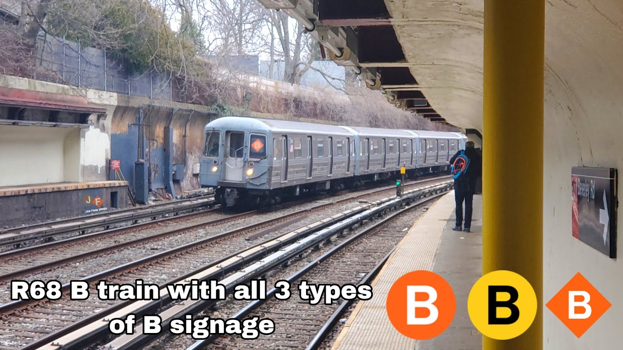 R68 B train bypassing Beverley Road (with all 3 types of B signs) - YouTube