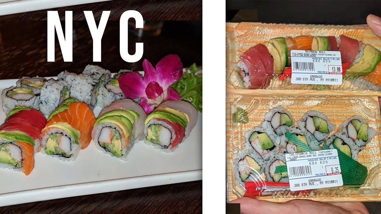 Convenience Store Sushi VS Restaurant Sushi in New York City - YouTube
