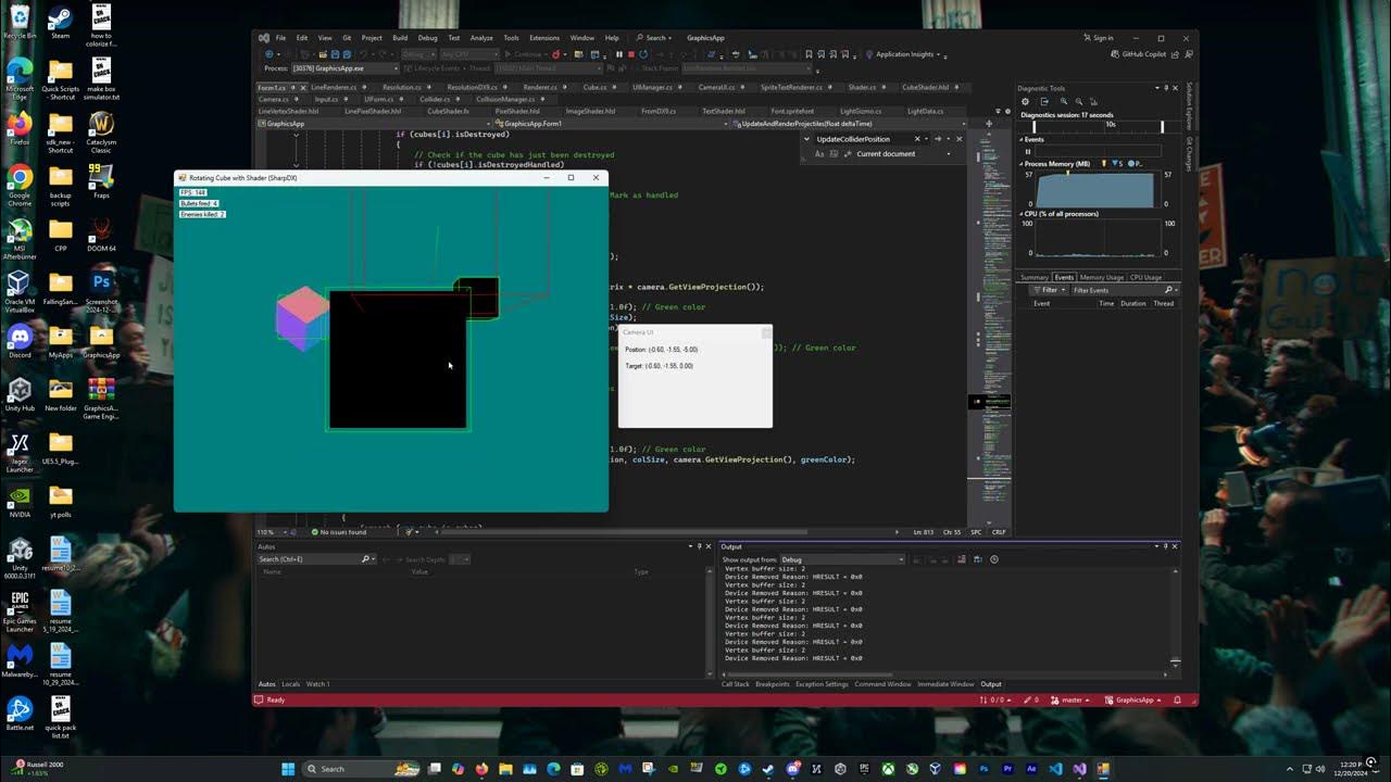 Line Render & Collider Debug Test | Custom Game Engine - YouTube