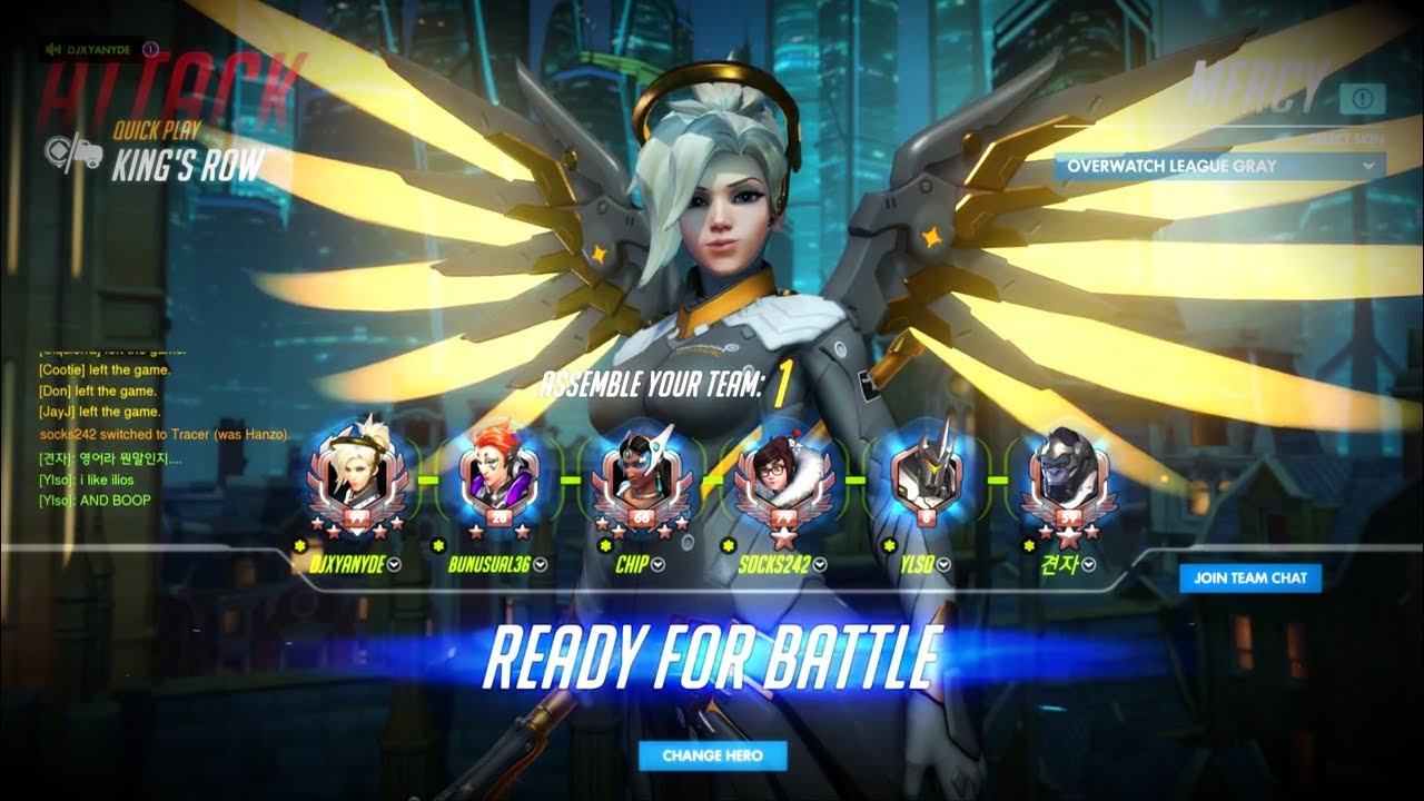 [Overwatch PTR] OWL Gray Mercy Skin on King's Row! - YouTube