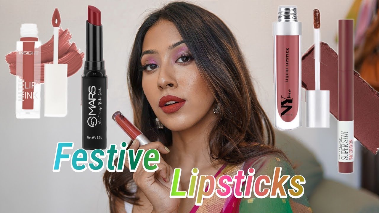 Top Affordable Lipsticks for Festive Season | For Medium NC35 Skin tone ...