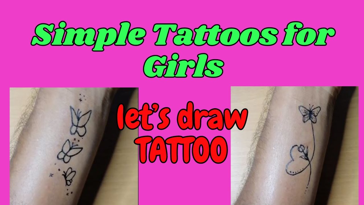 Simple Tattoo for Girls | Easy Tattoo drawing - YouTube