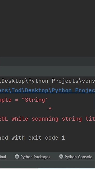 How to avoid syntax errors with strings in Python #shorts - YouTube