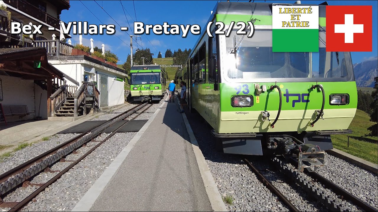 Train Bex - Villars - Bretaye (TPC) 2/2 (Sep 2023) 4K #switzerland # ...
