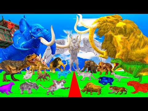 Epic Battle Prehistoric Elephant vs T-Rex Dinosaurs Vs 39 Wild Animals Animal Revolt Battle Simulato