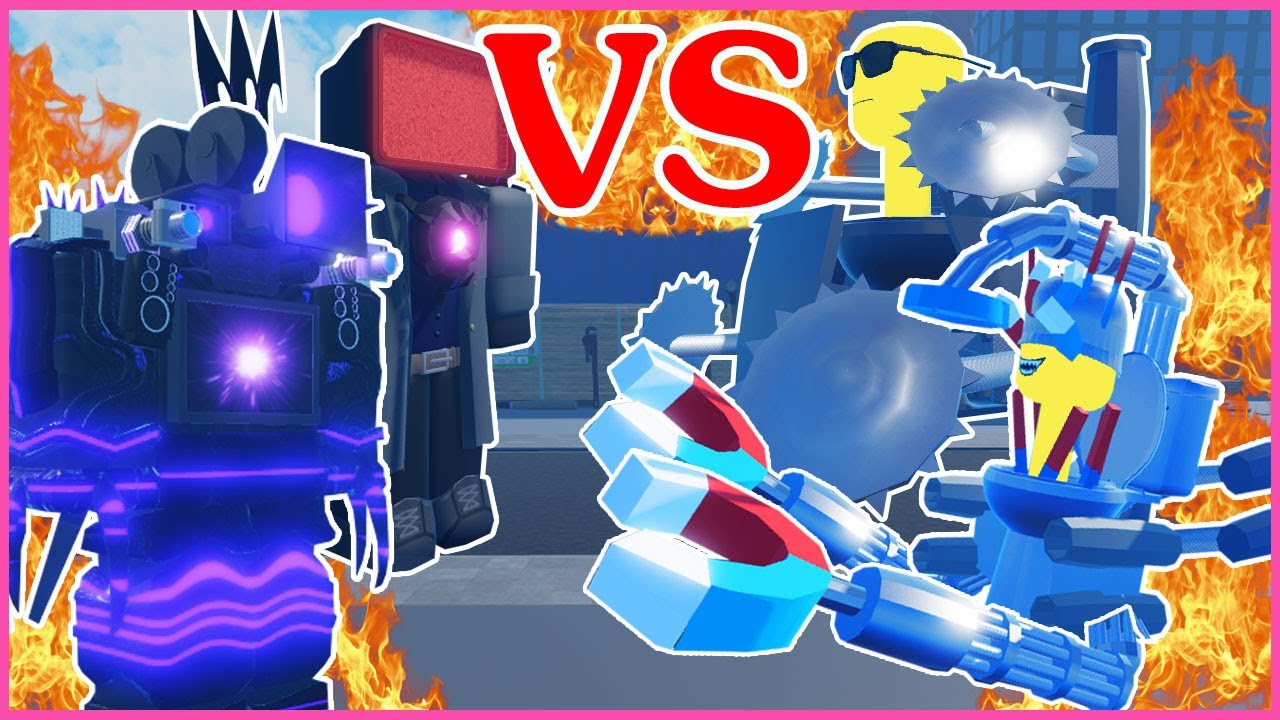 Roblox เปิด War ตัวละครแม่เหล็กหัวโถส้วม ปะทะ Tri titan ใน Roblox The ...