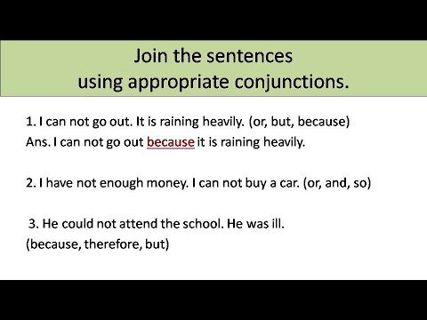 Join the Sentences Using Conjunctions : English Grammar - YouTube