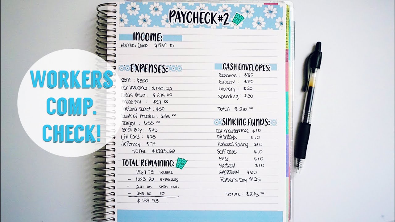 Budgeting My Workers Comp Check! - YouTube