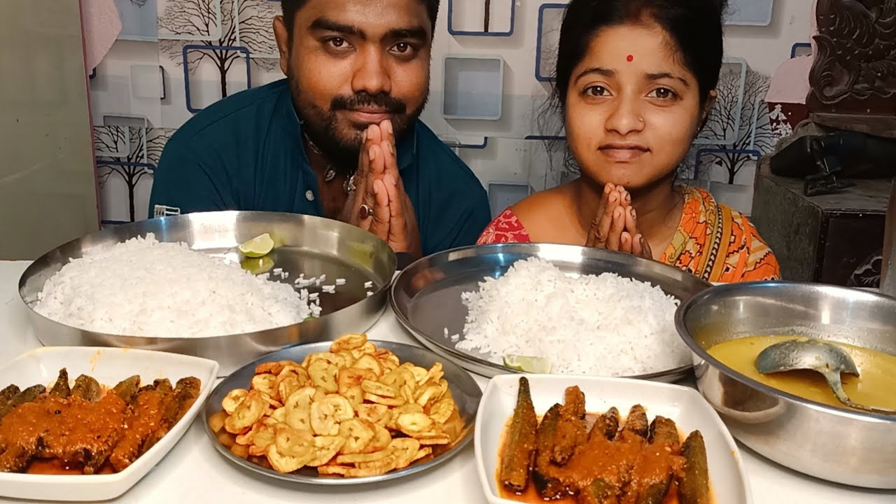 TODAY'S EATING DAAL KOLA FRY DHEROS JHAL INDIAN EATING SHOW ASMAR ...