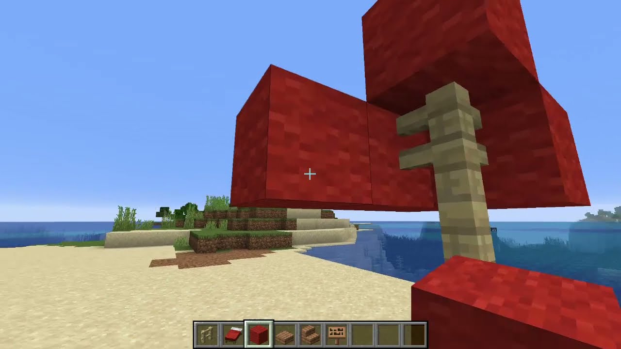 How to build a parasol in minecraft - YouTube