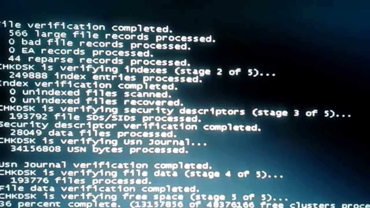 Scandisk dos mode part of reboot scan of boot disk C: - YouTube