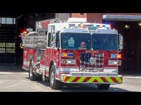 Sun City Fire Dept. Ladder 131 & Engine 133 Responding - YouTube