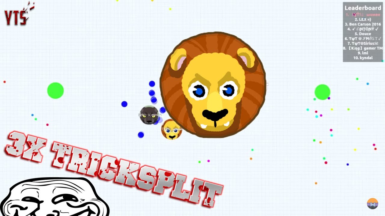 Agar.io - YTS CLAN // 3X TRICKSPLIT IN ONE GAMEPLAY?! - YouTube