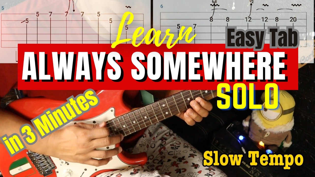How To Play "Always Somewhere" on Guitar | Easy Tabs Lesson (Slow Tempo ...