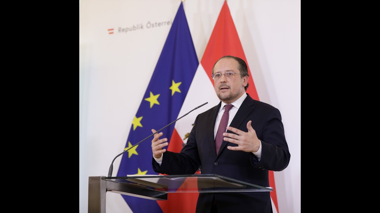 Pressefoyer mit Außenminister Alexander Schallenberg am 08. Juli 2020 ...