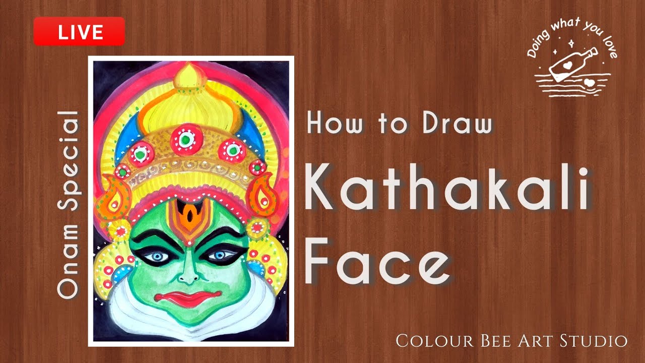 Onam 2022 Special | Kathakali Face Drawing | Step By Step Drawing ...