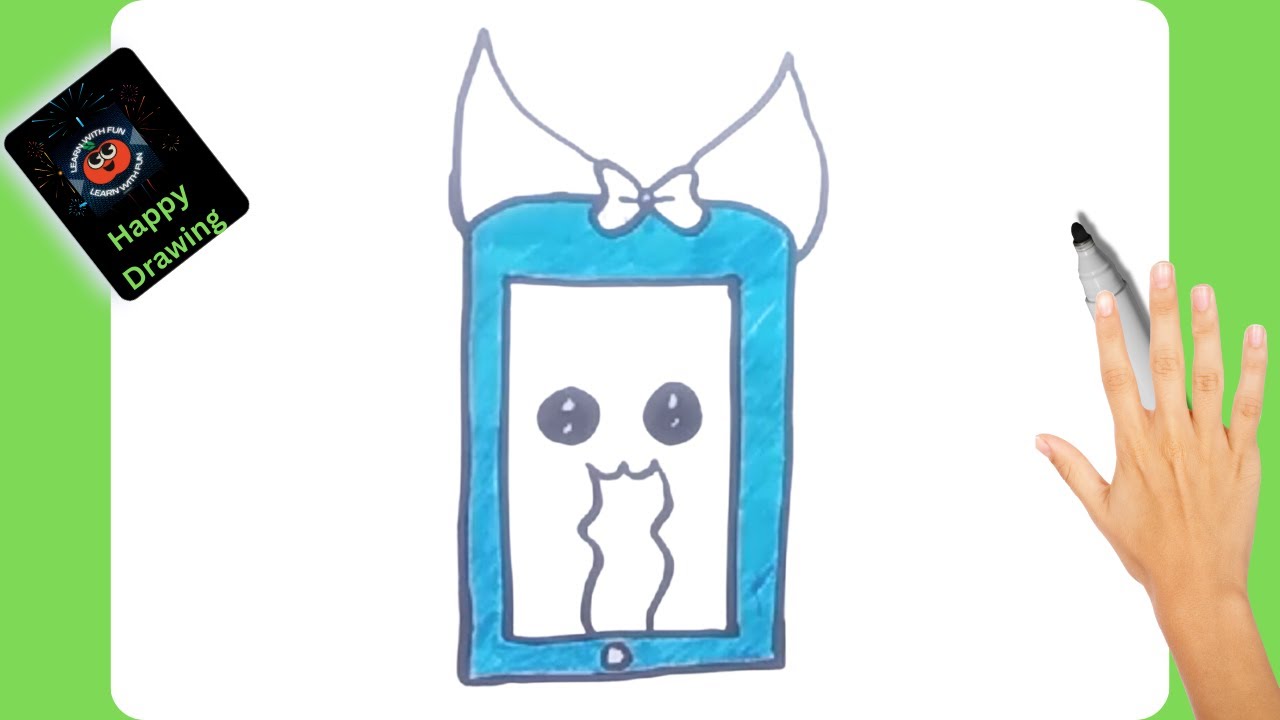 How To Draw A Cell Phone | Step By Step Drawing | Easy Art Tutorial For ...
