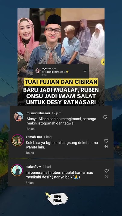 RUBEN ONSU JADI IMAM SHOLAT DESI RATNASARI SETELAH MUALAF - YouTube