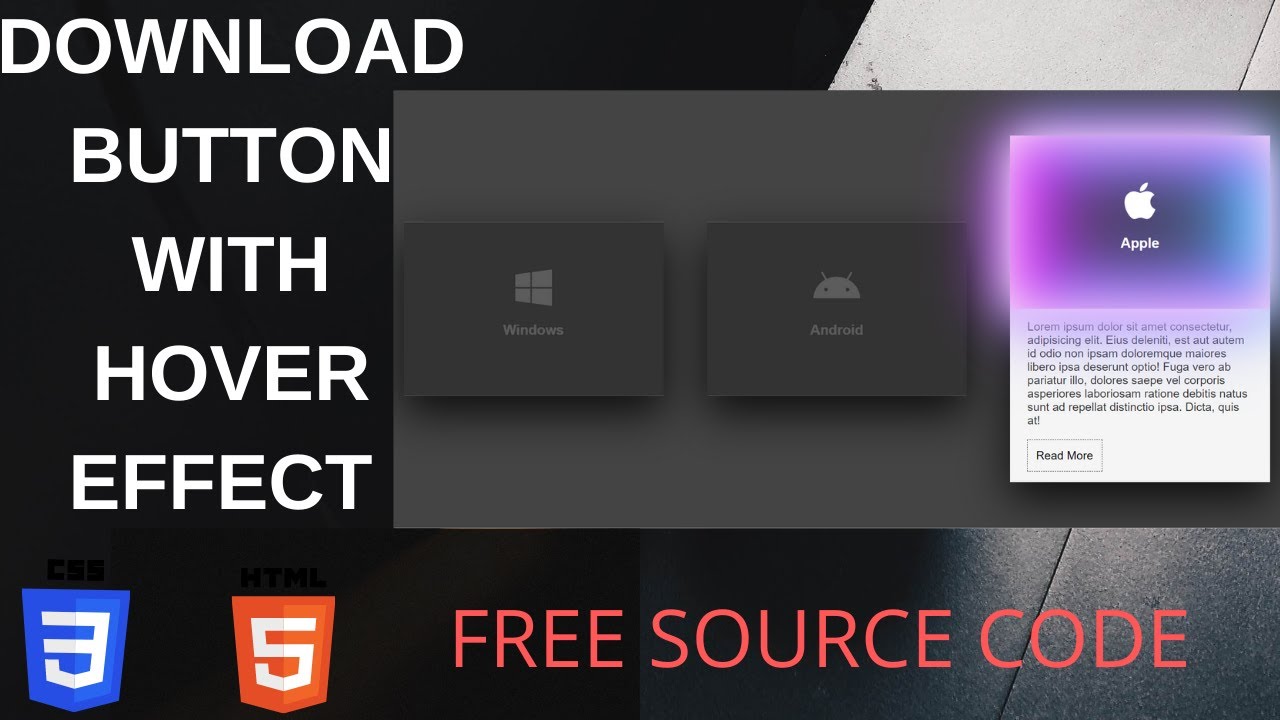 #saleemwithcode How to Create Hover Effect On Download Button Using ...