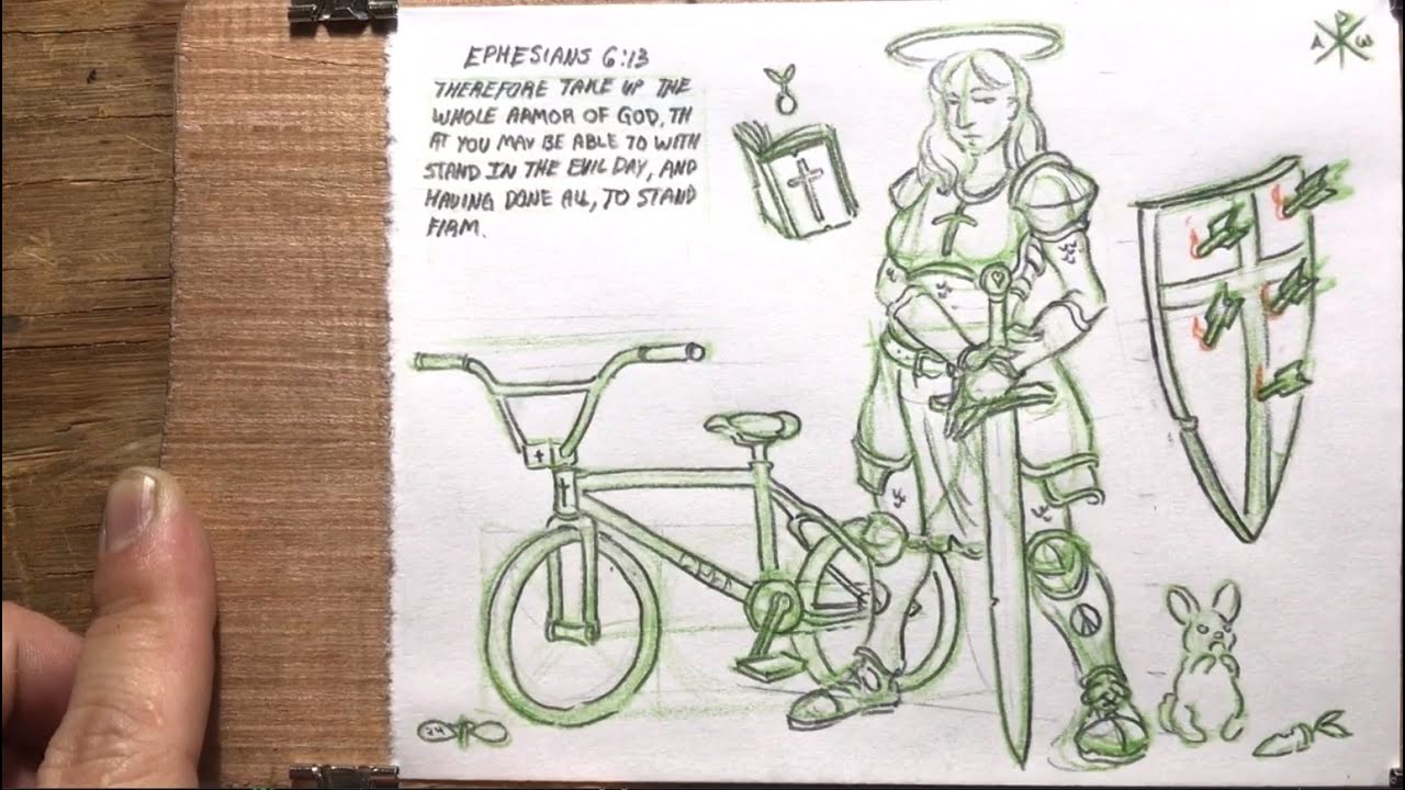 How To Draw A Knight Paladin (Concept Art Character Design) & BMX Watch ...