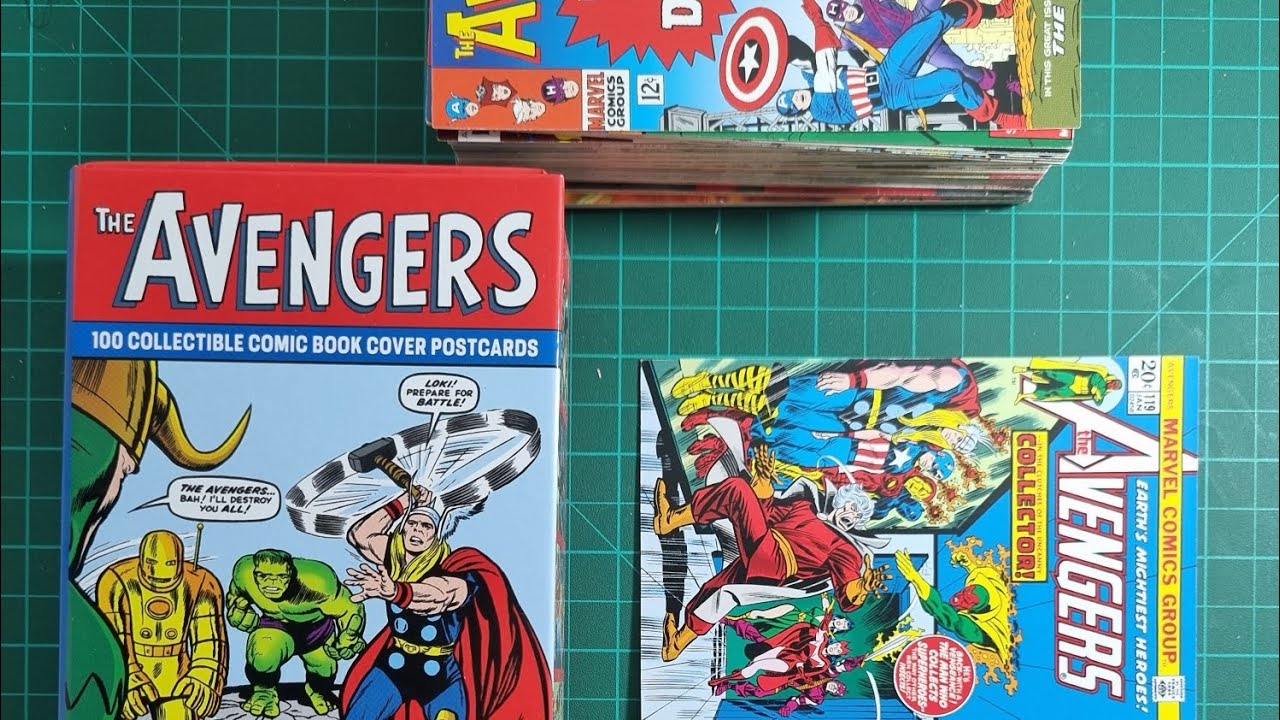 The Avengers 100 Collectible Comic Book Cover Postcards - YouTube