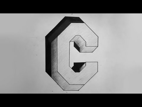cara menggambar 3D letter C - Illusion for Kids & Adults - 3 ...