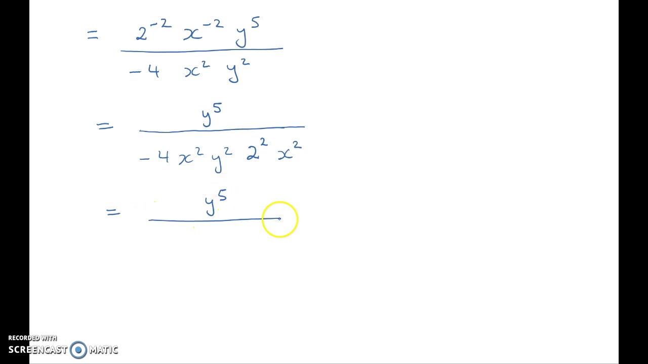Simplifying Exponents - Negative Exponents, Example 1 - YouTube