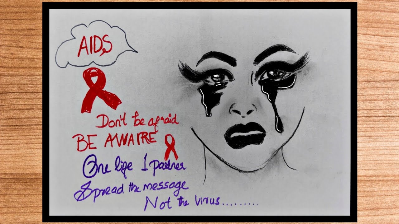 World Aids Day Poster Drawing December 1 World Aids Day Drawing For Beginners Aids Day