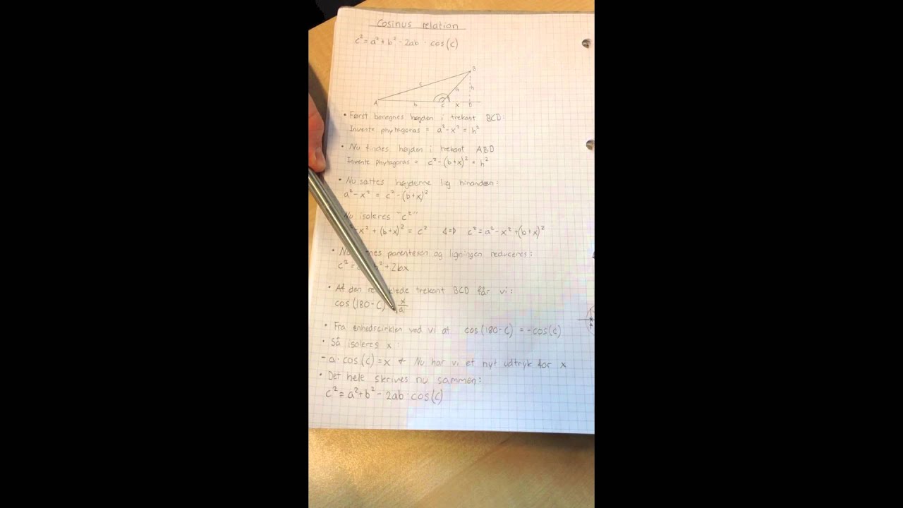 Bevis på Cosinus og Sinus relationerne - YouTube
