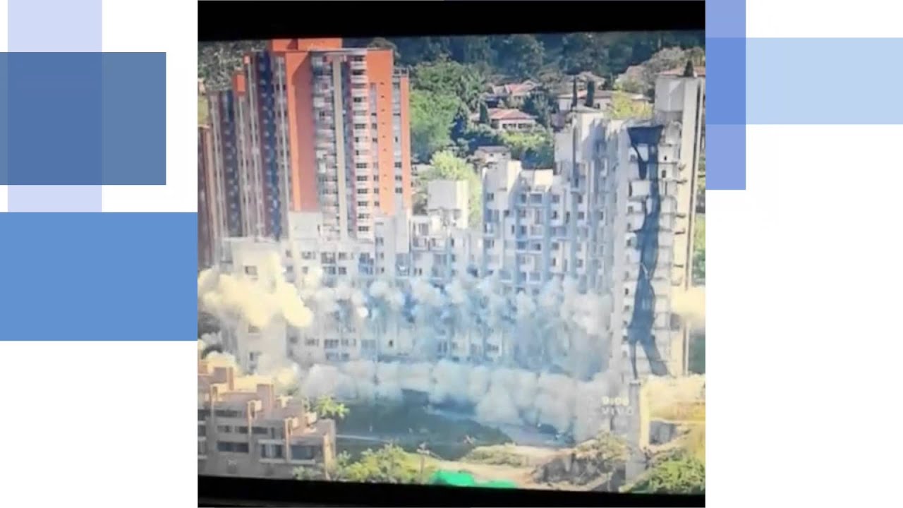 Así cayó el edificio Space en Medellín - YouTube