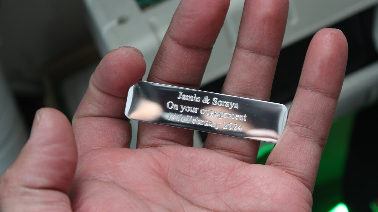 Custom Engraving Silver Plate Engraved with Message - YouTube
