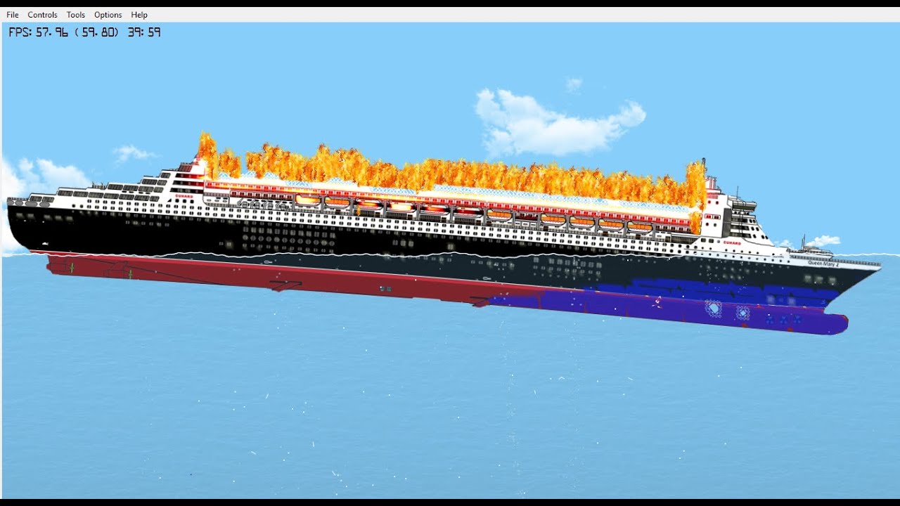 Queen Mary 2 Sinking - Floating Sandbox - YouTube