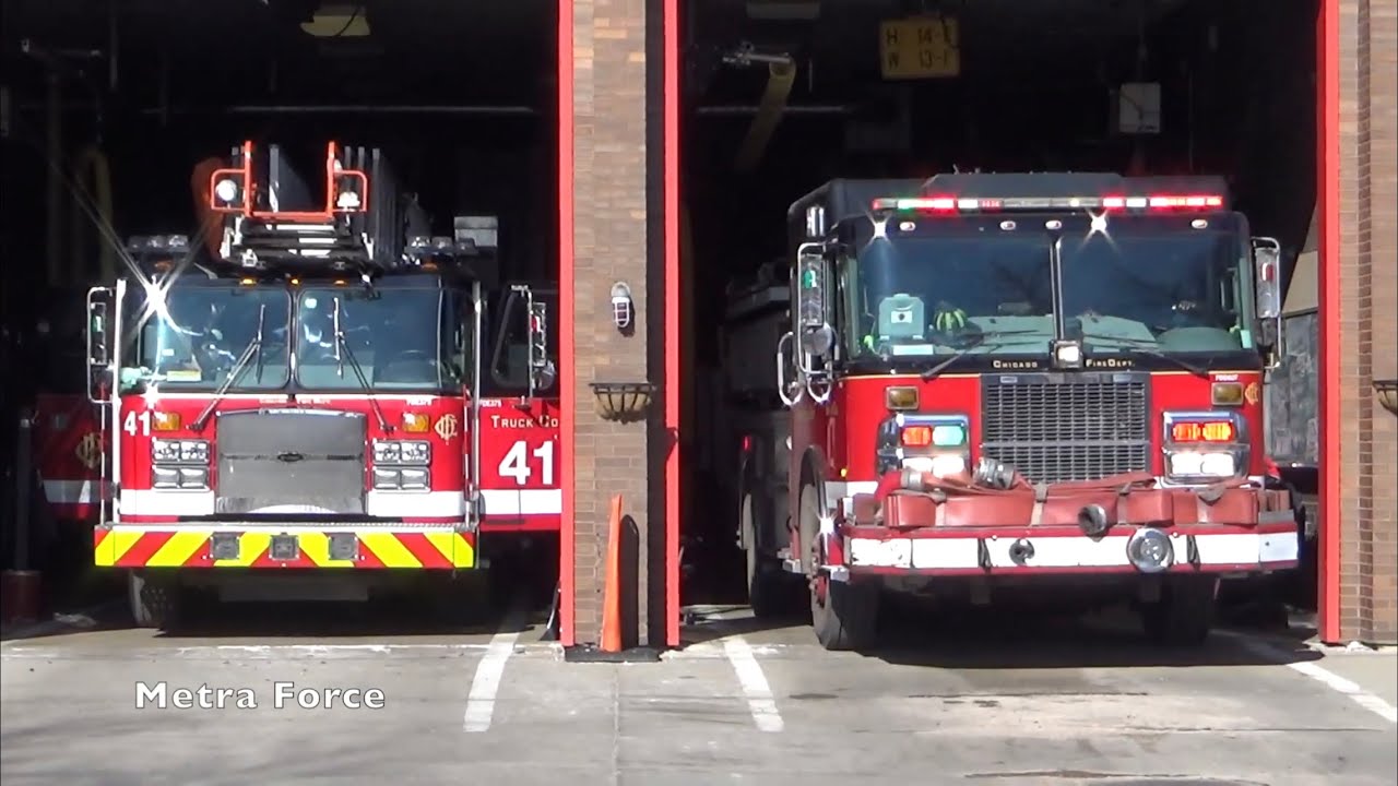 *FIRE* Chicago Fire Dept Engine 101 (Spare) & Truck 41 Responding - YouTube