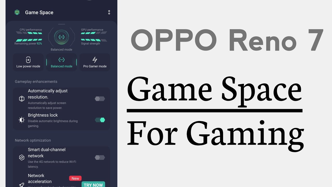 OPPO Reno 7 Game Space For improve Your Gaming Experience - YouTube
