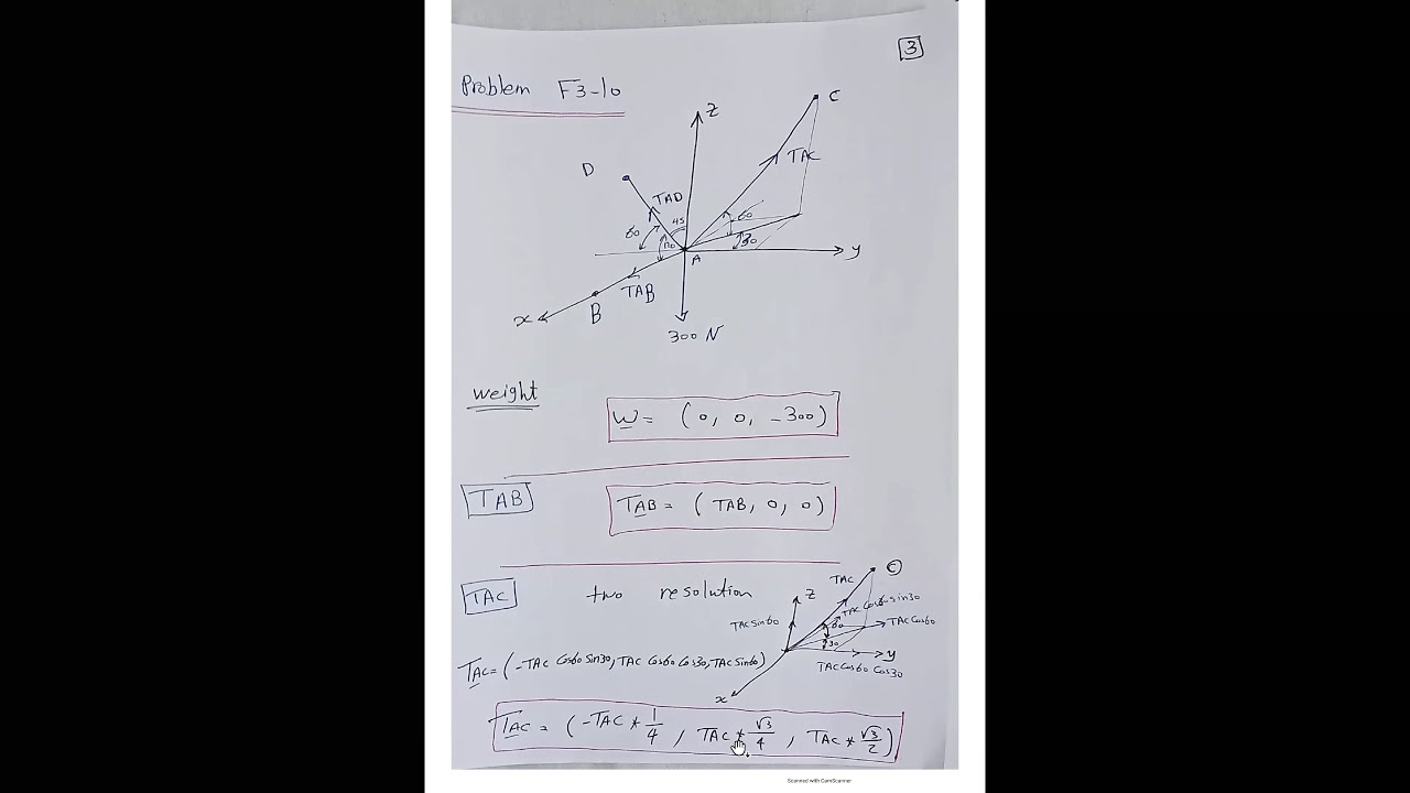 sheet 3 part 1 Equilibrium in 3D - YouTube