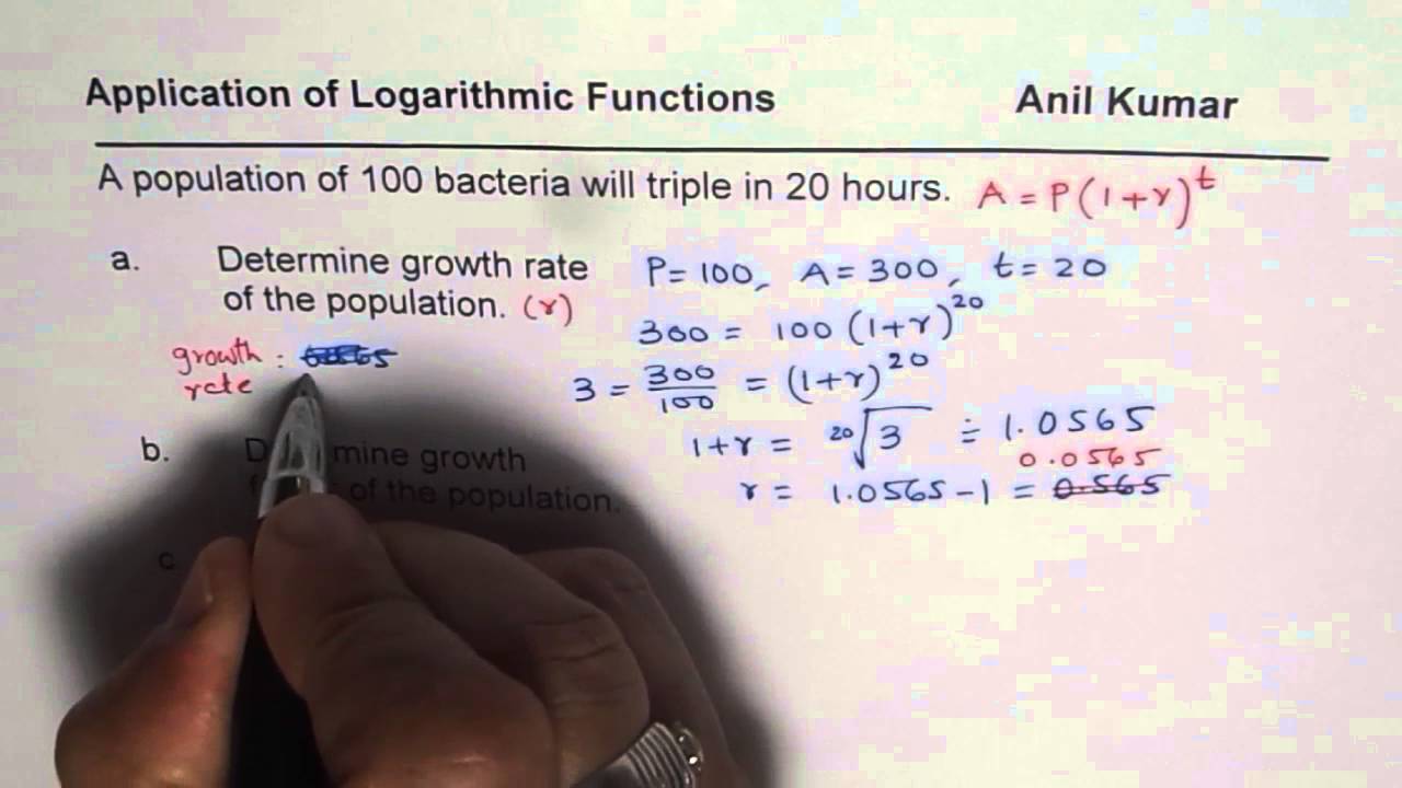 Triple Time Growth Factor and Double Time of Exponential Growth - YouTube