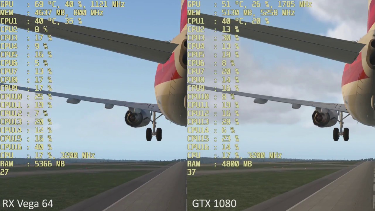 X-Plane 11 AMD vs Nvidia. Radeon RX Vega 64 vs GeForce GTX 1080 Retest ...