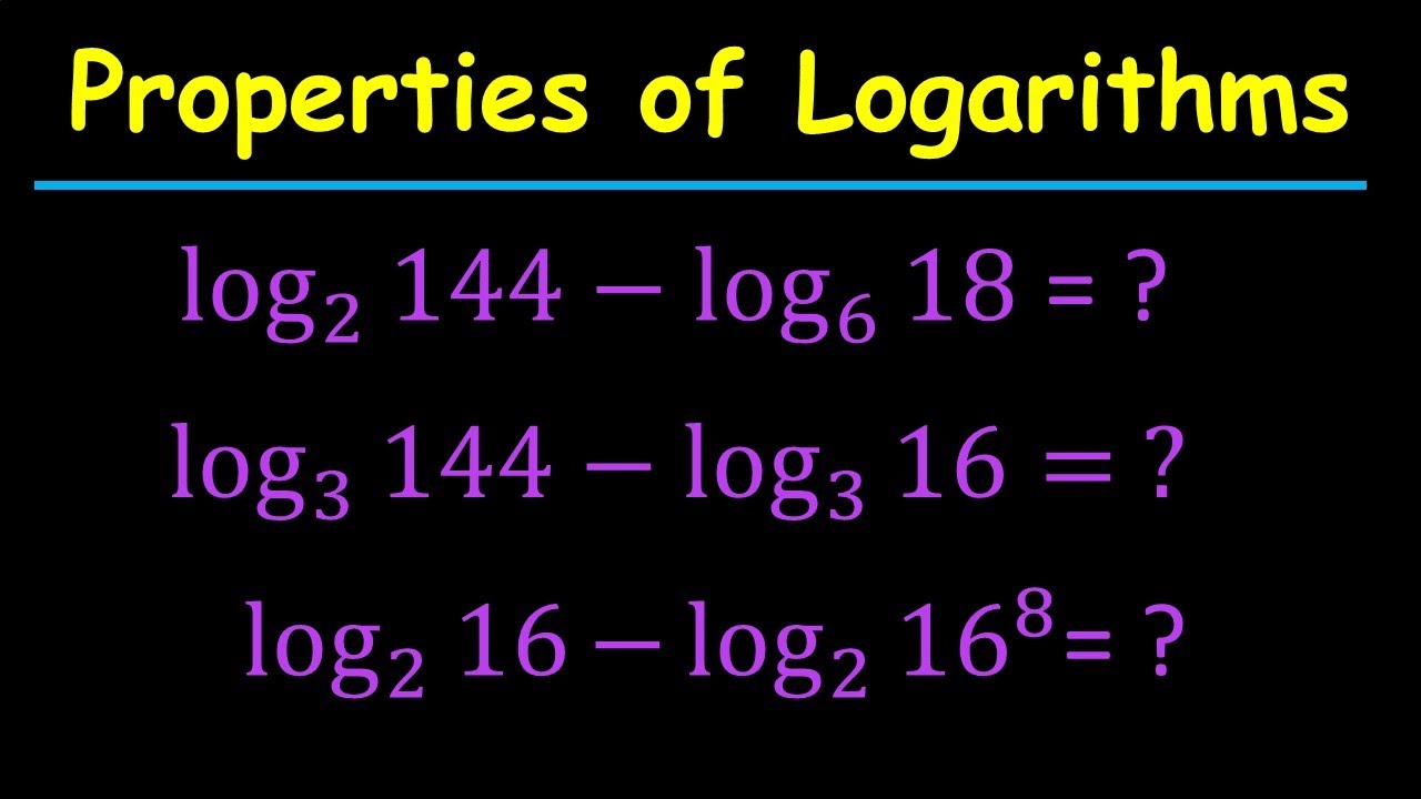 Properties of Logarithms - YouTube