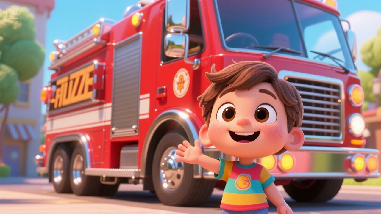 Fire Truck Loud and Bright | Firefighter Song for Kids | Sirens, Safety ...