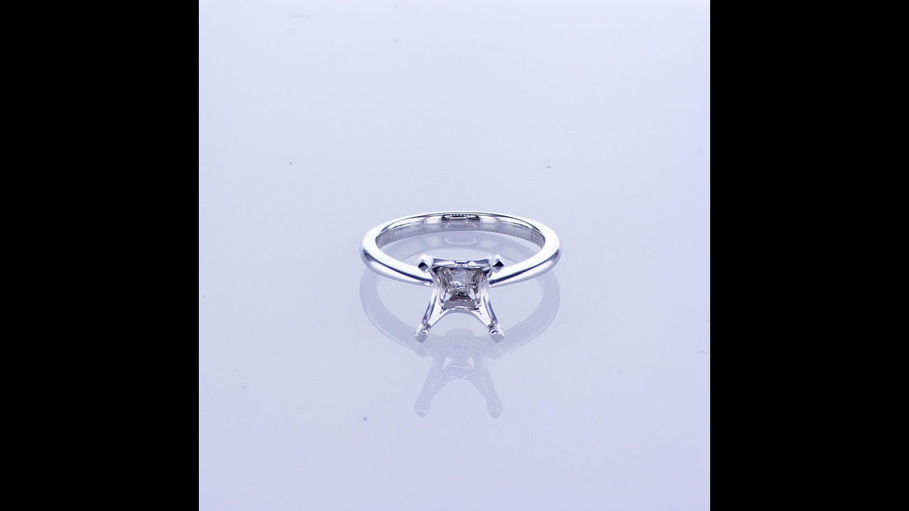 PLATINUM DIAMOND SOLITAIRE 4-PRONG ENGAGEMENT RING SETTING - YouTube