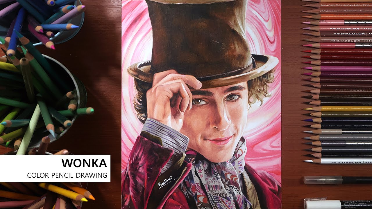WONKA colored pencil drawing - Freedraw - YouTube