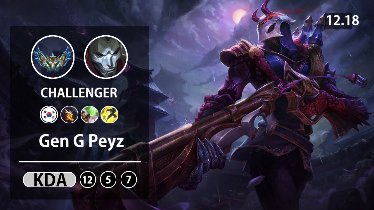 롤 챌린저 원딜 진 페이즈 " Gen G Peyz " // LOL ADC Jhin KR Challenger | Patch 12. ...
