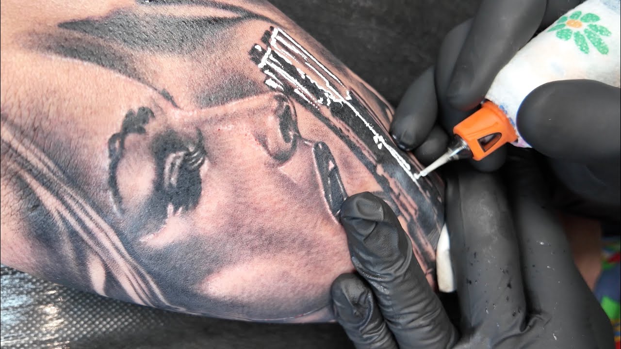 SHADING Realistic Face TATTOO - YouTube